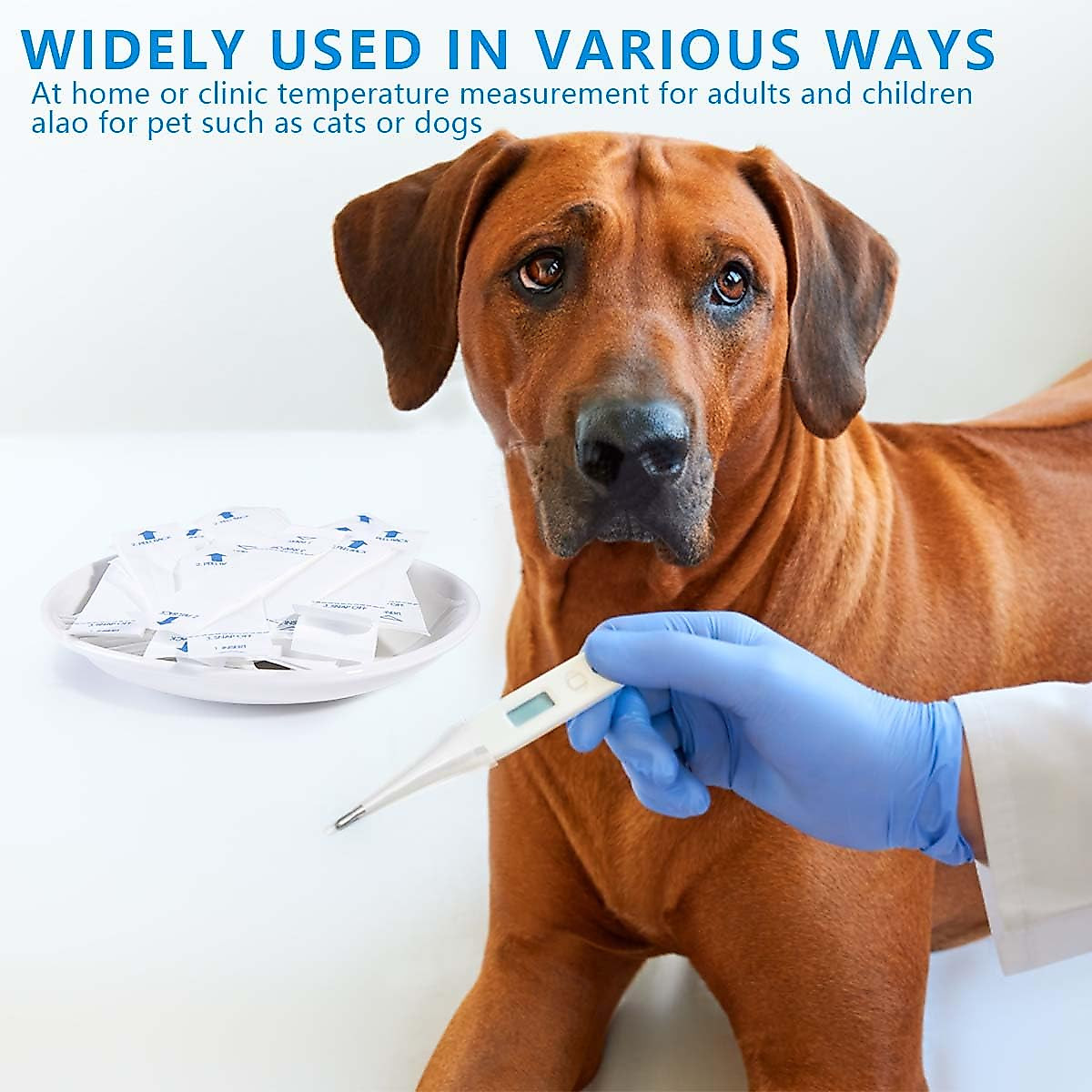 OBTANIM 100 Pieces Disposable Digital Thermometer Probe Covers Clear Temperature Sheath Sleeves for Oral, Rectal, Armpit