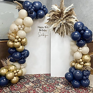 Navy Blue Balloons Arch Kit Include the Plastic Strip-129pcs Different Sizes 18, 12,10,5inches Navy Blue Balloons Garland for Graduation Baby Shower Wedding Holiday Balloon Birthday Party Decoration…