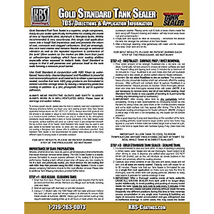 KBS Coatings 52050 Large Cycle Tank Sealer Kit, Seals Up to 12 Gallon Tank
