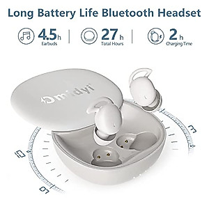 Omidyi True Wireless Sleep Earbuds, Noise Cancelling Earbuds for Sleep, Ultra Small and Skin-Soft Silicone Bluetooth Headphones in-Ear Specifically to Help You Fall Asleep Faster and Sleep Better