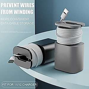 3PCS 2 in 1 Silicone Charger Protector, Data Cable Winder Anti-Break Protection, Combine Protector and Wire Collector, Suitable for 11/12 Charger