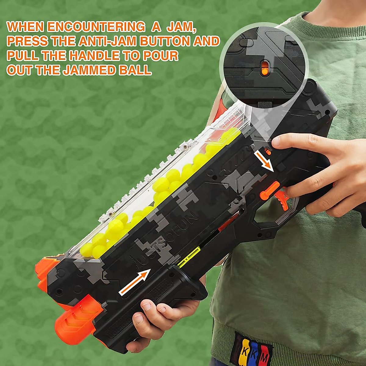 YTSWELE Blaster Gun with Protective Goggles With Spring-Piston and 100 Rounds for Boys and Girls Up to 110 FPS Compatible with Nerf Hyper Rounds Darts, Easy Reload, Holds Up to 50 Rounds (Camo)