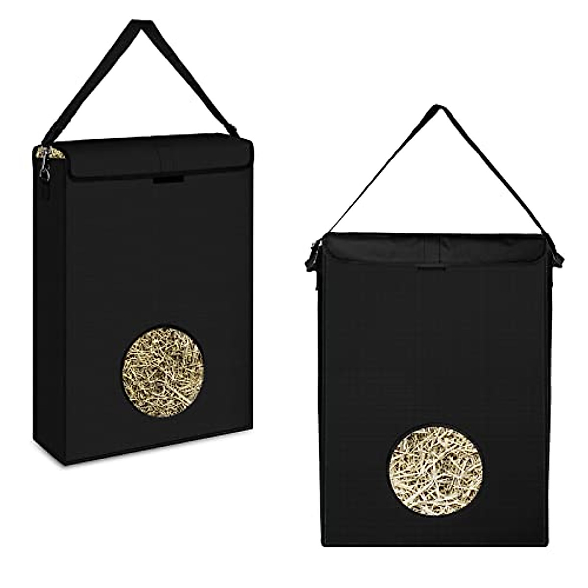 TOKSKS Large Round Hole Square hay Bale Storage Bag-Black