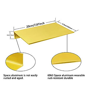 SinLoon 7.8 Inch Small Shelf in Flat Satin Aluminum Bathroom Shelf Wall Mount for Small Speaker Smartphone, Tablet, Toiletries(7.8in Gold)