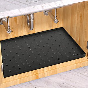 Sdpeia Under Sink Mat for [31" x 22"] Cabinet, Upgraded Silicone Waterproof Mat Kitchen Cabinet Liner Cabinet Protector Kitchen Organizers and Storage