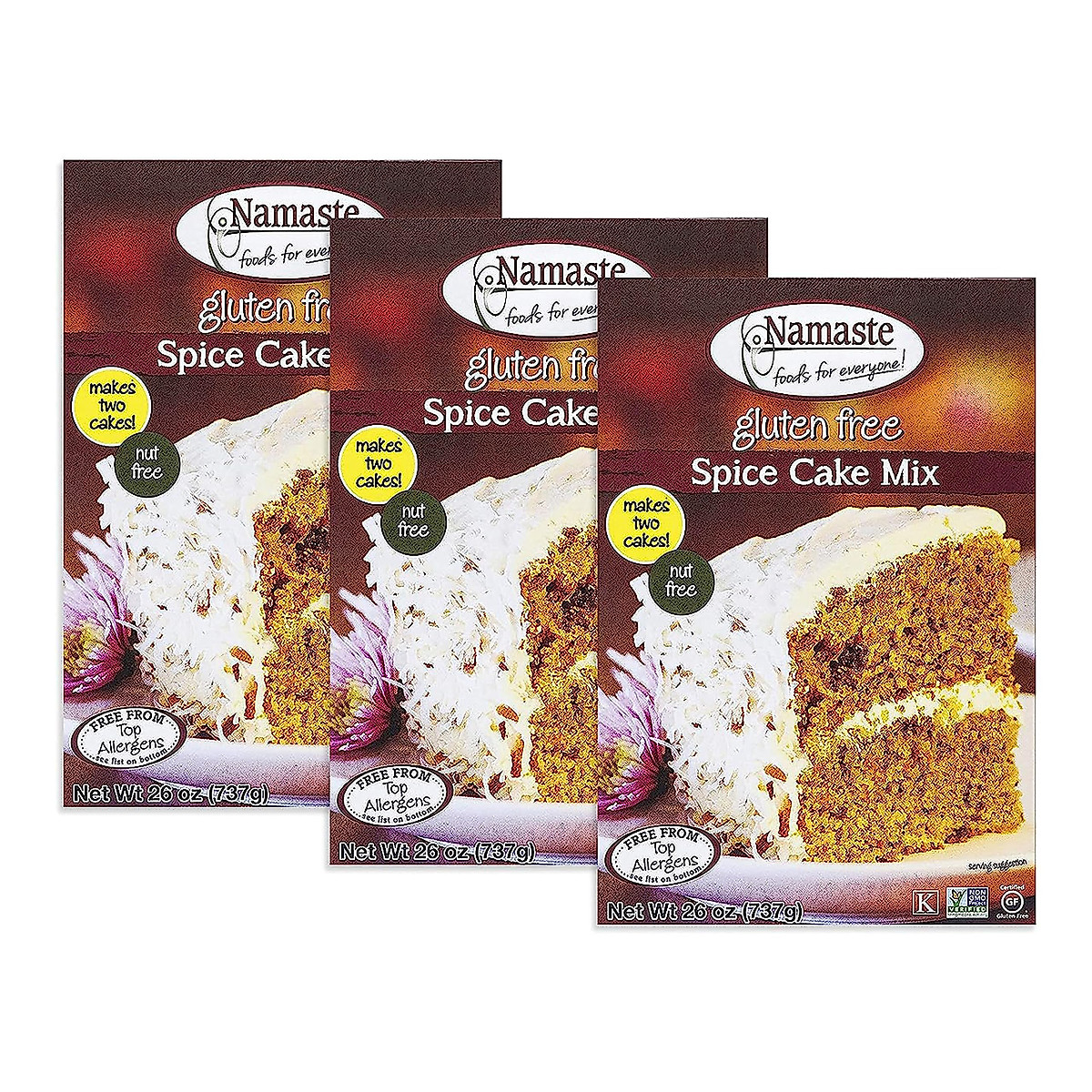 Namaste Foods, Gluten Free Spice Cake Mix, 26-Ounce Bags (Pack of 3)