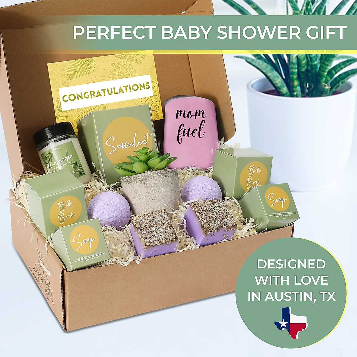 KEDRIAN New Mom Gift Box, New Mom Gifts for Women After Birth, Push Gifts for New Mommy Care Package, for New Mom Gifts for Women, Pregnancy Gifts for First Time Moms, Gifts for New Mom After Birth