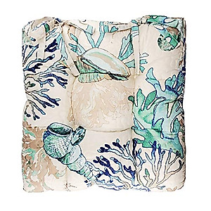 Greenland Home Triple-Cushioned Chair Pad, 4 Count (Pack of 1), Atlantis