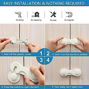 McKain Toilet Locks Child Safety - Bathroom Baby Proof Toilet Lid Lock for Children Under 3 Years No Tools Needed Easy Installation (2 packs)