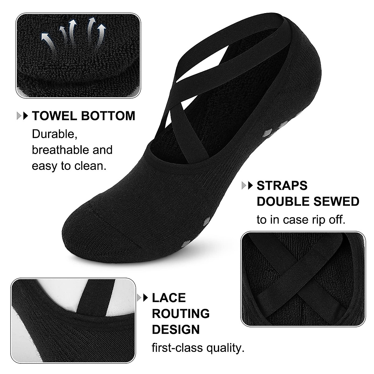 Diu Life Grip Socks Yoga Socks with Grips for Women Non Slip, Pilates, Workout, Pure Barre, Ballet, Dance, Hospital Socks