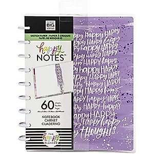 Me & My Big Ideas Planner Medium Notebook W/60 Sheets-Think Happy, Sketch