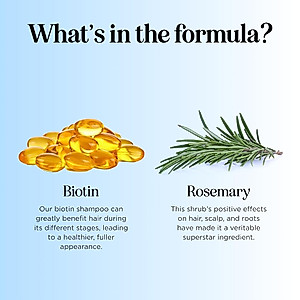 Volumizing Biotin Shampoo for Thinning Hair - Thin Hair Shampoo with Rosemary Argan and Essential Oils for Hair Care - Vegan Sulfate Free Shampoo for Damaged Dry Hair Paraben and Cruelty Free
