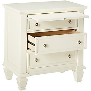 Coaster Furniture Sandy Beach Coastal 3 Drawer Nightstand Bedroom Bedside Table Storage Drawers Service Tray Buttermilk White 201302
