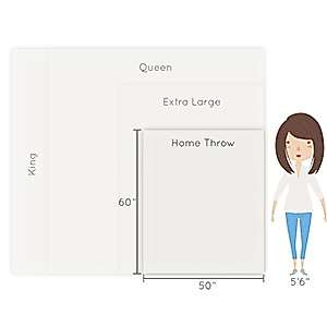 SARANONI Large Home Throw Decorative Bamboo Blanket 50" x 60 (Gray)