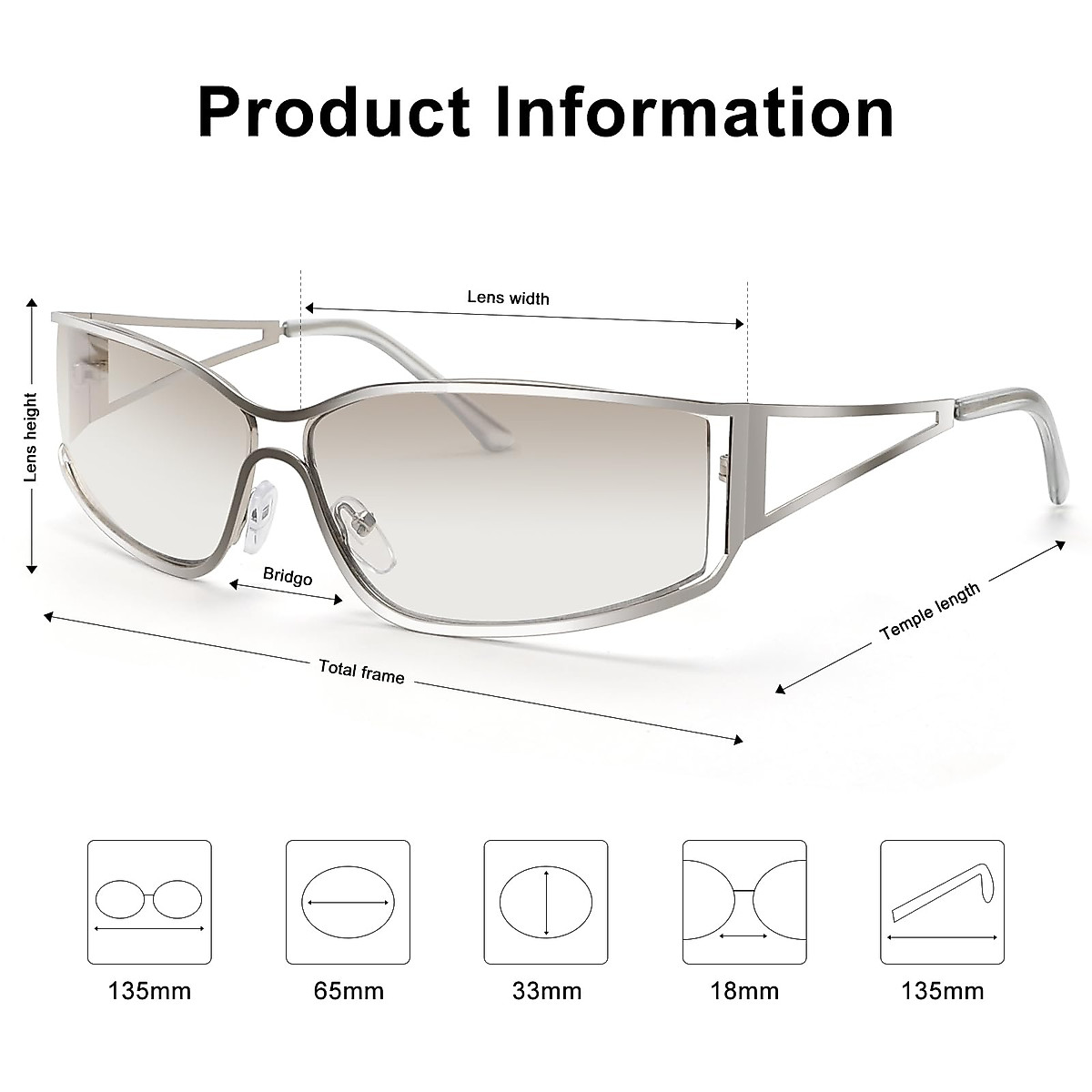 BOTEN Y2k Sunglasses for Women,Fashion Metal Y2k Glasses,Trendy 2000S Silver Sunglasses Aesthetics Y2k Shades Accessories