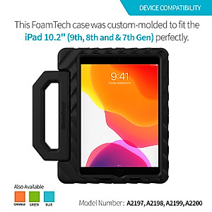 Gumdrop FoamTech Case Fits Apple iPad 9th | 8th | 7th Gen (10.2-inch) Designed for K-12 Students Teachers & Classrooms – Drop Tested Rugged Shockproof Bumpers for Reliable Device Protection– Orange