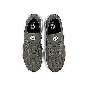 RBX Women's Slip On Athletic Training Shoe Lightweight Running Sneaker Quick Dry Mesh Breathable Gym Shoe Easy Slip On Lace Up Sneakers for Walking, Workouts, Commuting, Casual Wear Olive 7.5