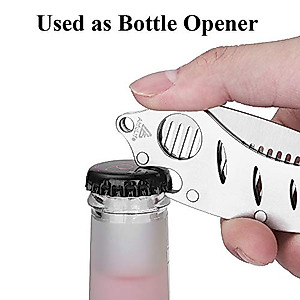 AhfuLife Stainless Steel Hair & Beard Comb, Multifunctional Folding EDC Pocket Comb with Bottle Opener, Anti-Static Hair & Beard Care Comb, Presented in Gift Box