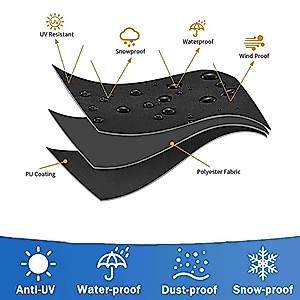 XYXH Outdoor Round Table Cover 53" D x 31" H, Patio Furniture Covers Waterproof, Garden Furniture Covers for Winter, Windproof Tear-Resistant Heavy Duty 420D Oxford Fabric (135x80cm)