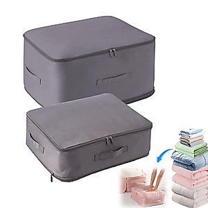 Ultra Space Saving Self Compression Organizer, Compression Storage Bags for Clothes, Quilt Compression Bags for Storage, Storage bags with Zipper, Duvet Storage Bag Large Capacity Organizer Bag
