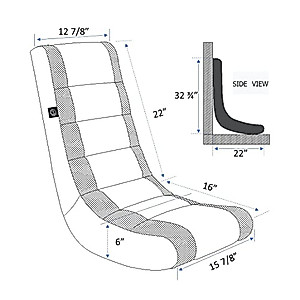 THE CREW FURNITURE Classic Video Rocker Gaming Chair, Kids and Teens, Black/Blue