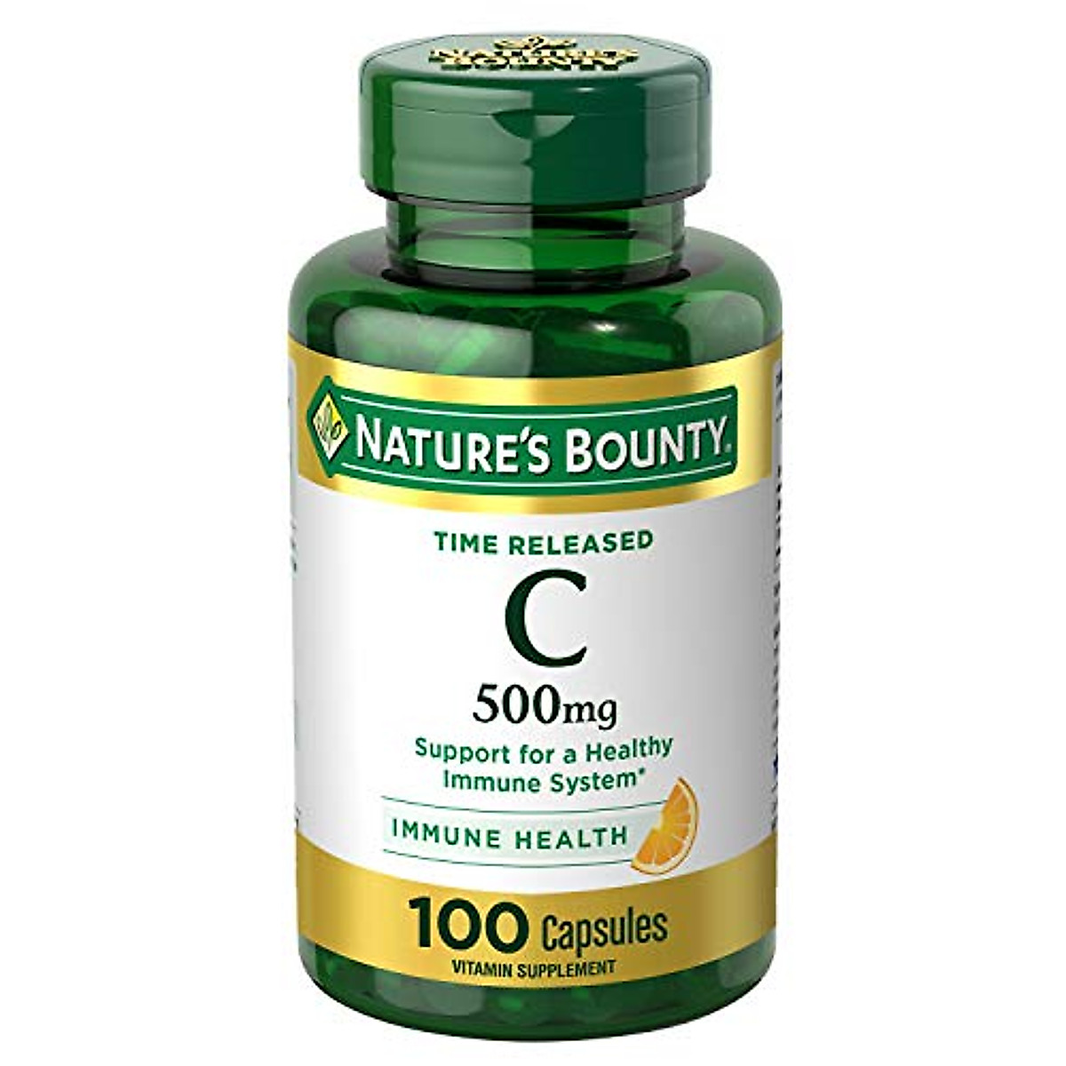 Nature's Bounty Vitamin C, Immune Support, 500mg, Capsules, 100 Ct