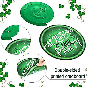 30 Pieces St. Patrick's Day Decorations, Green Lucky Irish Shamrock Clover Leprechaun Horseshoe Sign Foil Hanging Swirls Ceiling Decor for Saint Patrick Party Lucky Day Home Party Favors Supplies