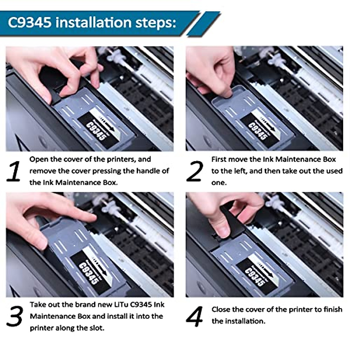 LiTuhorse Remanufactured C9345 Ink Maintenance Box C12C934591 Work for EcoTank ET 16600 Sublimation Printer and Workforce Pro WF-7840 WF-7820 ET-8550 ET-8500 ET-16650 ET-5850 EC-C7000 ST-C8000 2 Pack