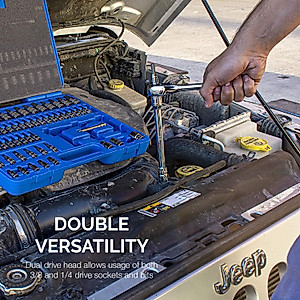 NEIKO 01145A Master Combination Bit Socket Set, 45 Piece Master Socket Bit Set, SAE & MM, 1/4" and 3/8” Drive, Torx, Hex, External Torx, Screwdriver, S2 Steel Bits, Cr-V Steel, Allen Wrench Socket Set
