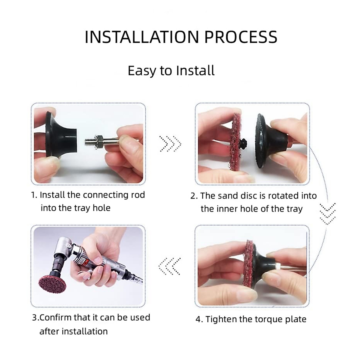 5-Pack Disc Pad Holder Adapter with 1/4" Shank Die Grinder Backing Pad Disc Holder, 1in 2in 3in Disc Pad Sanding Disc Adapter Rubber Pad for Polishing Sanding Grinding