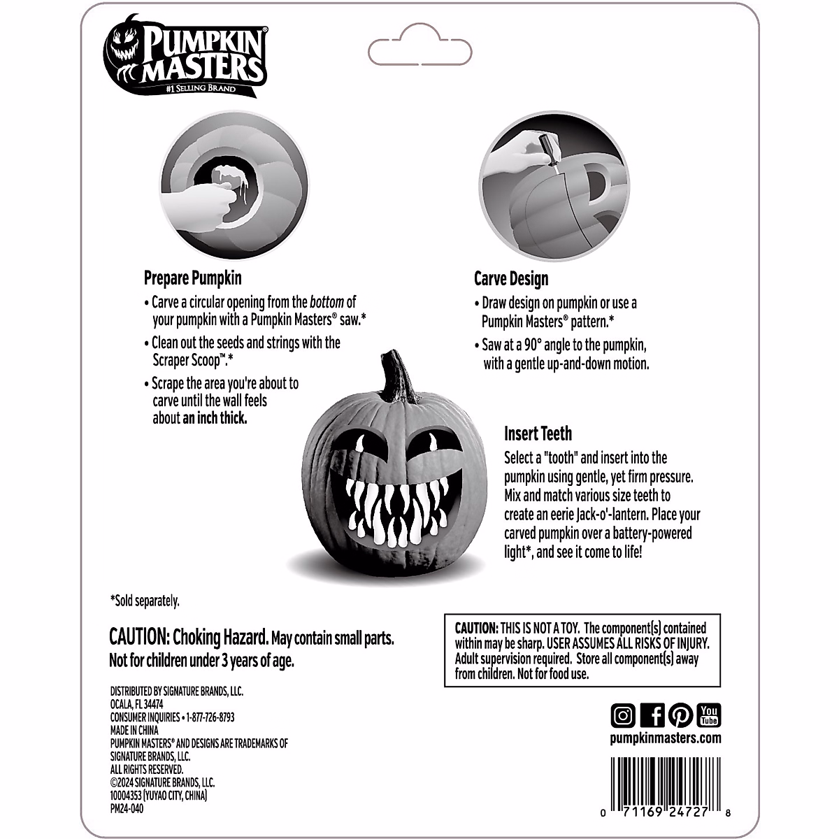 Pumpkin Masters Premium Jack-O-Lantern Teeth – Easy-to-Insert Teeth for Creating Unique and Spooky Pumpkin Designs