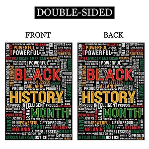 Black History Month Garden Flag Double Sided Black History Month Decoration African American Decoration and Supplies Outdoor Home Decorative Celebration Party Holiday Yard 12.5" X 18"