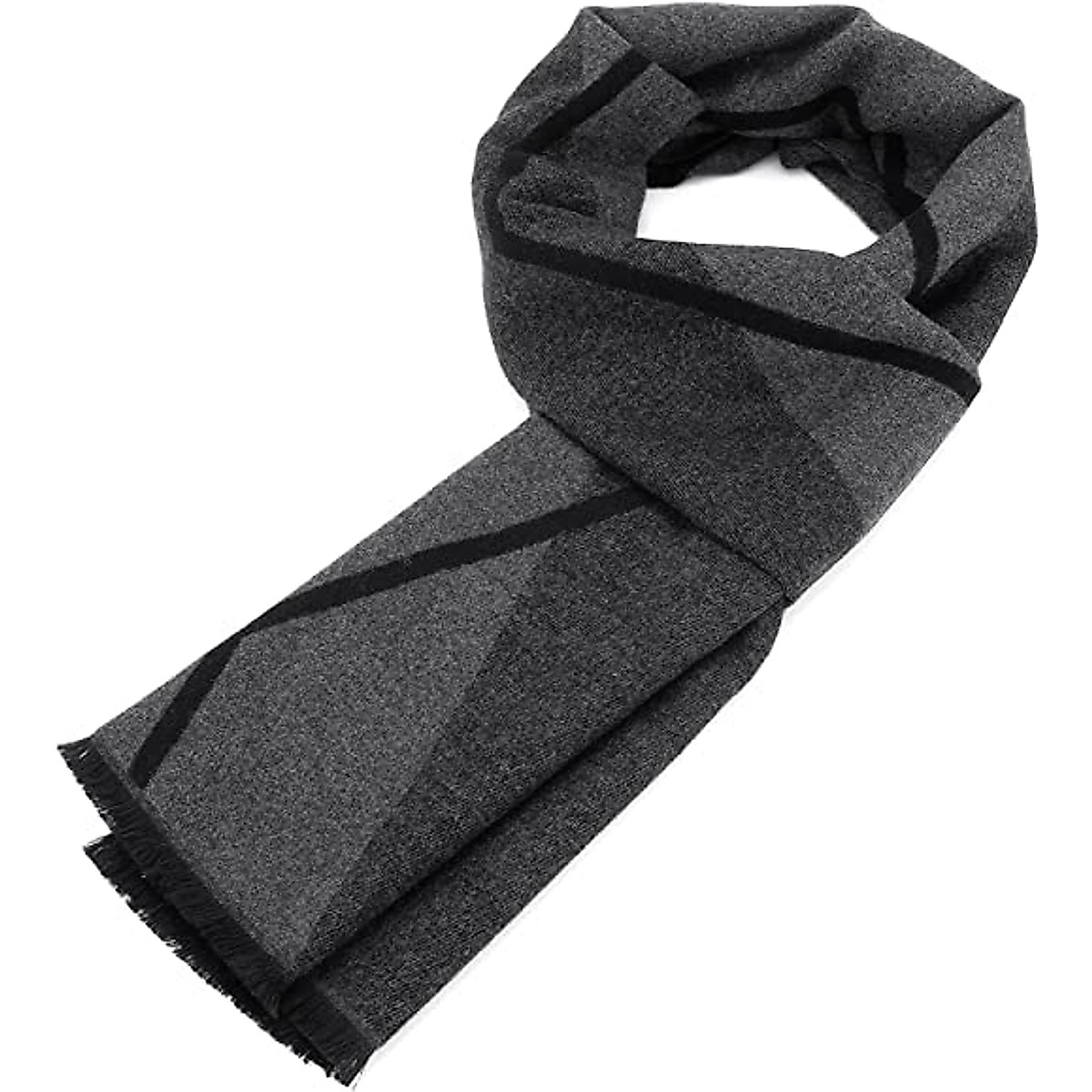 Zando Winter Scarf Cashmere Scarf Buffalo Plaid Scarf Christmas Scarves Men's Cold Weather Scarves Neck Scarf for Men Black Scarf Wool Scarf Warm Scarf