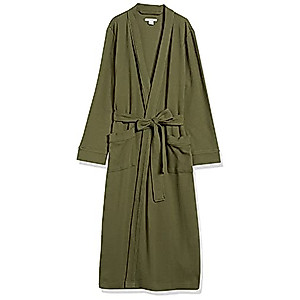 Amazon Essentials Women's Lightweight Waffle Full-Length Robe (Available in Plus Size), Olive, Large