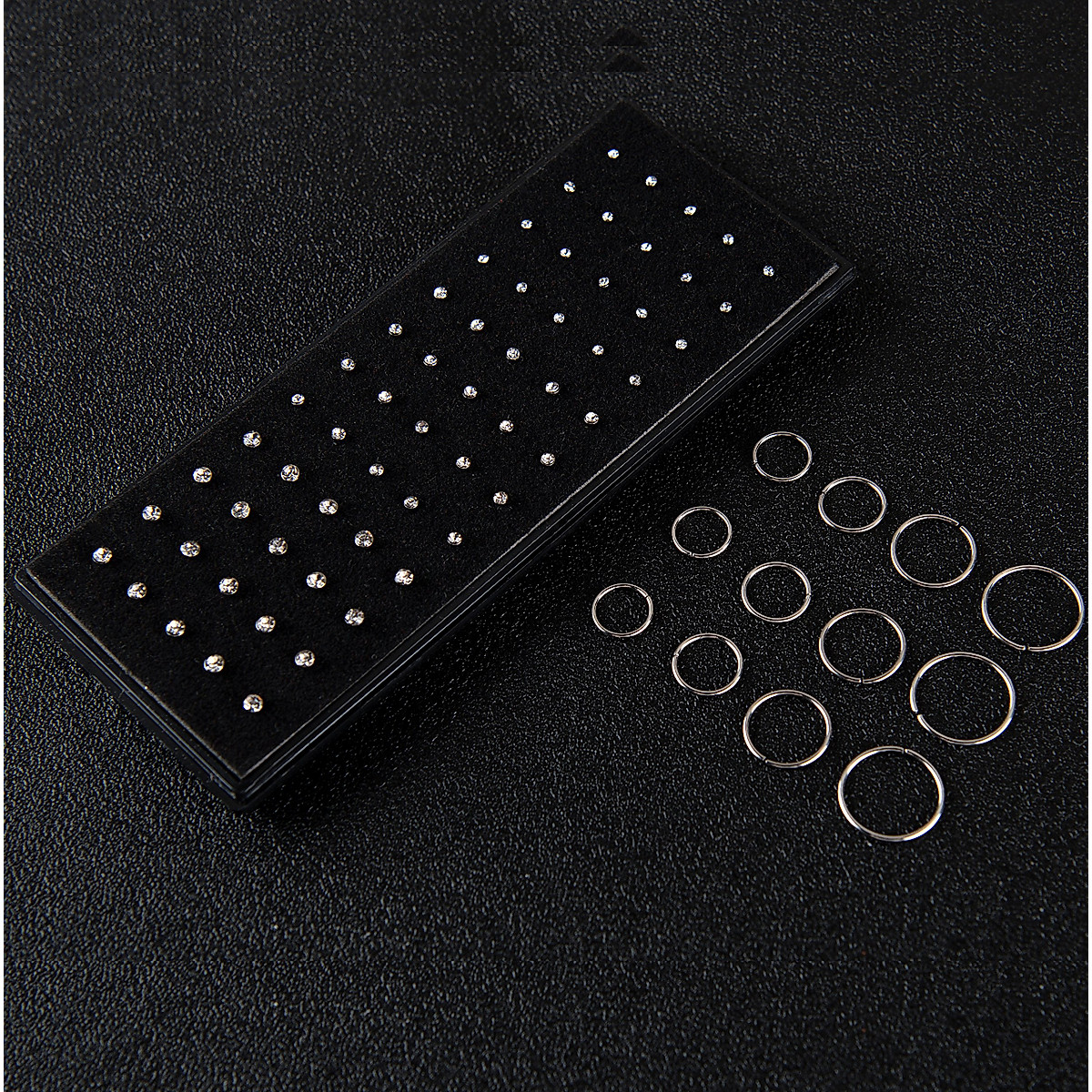 YOVORO 22G 72PCS 316L Stainless Steel Nose Studs Rings Cartilage Hoop Ear Piercing Body Jewelry 1.5MM 2MM 2.5MM W