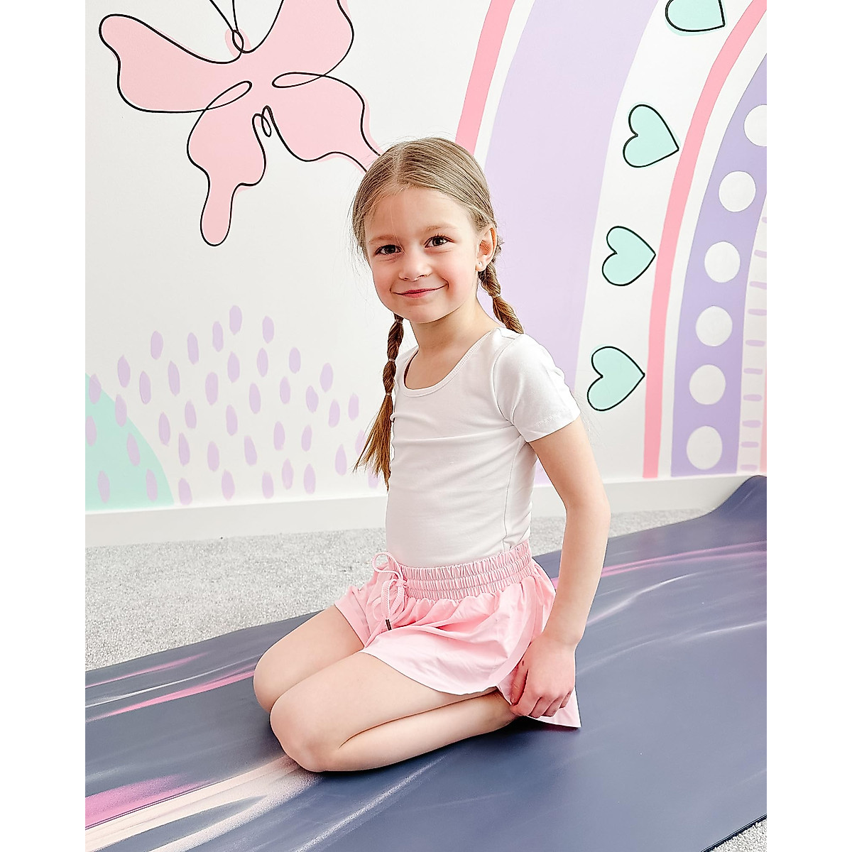 Stelle Leotard for Girls Toddler Ballet Leotards Dance Gymnastics Outfits with Bow Back (White, 5T)