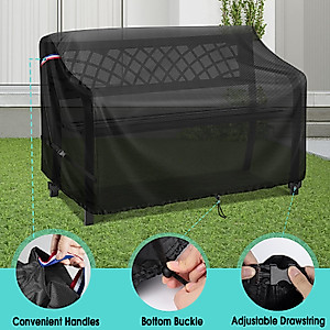 Augstone Patio Benches Cover for Outdoor Park Garden Benches with Backrest 2-Person Seater Chair Benches Waterproof Cover-51x25x32 in