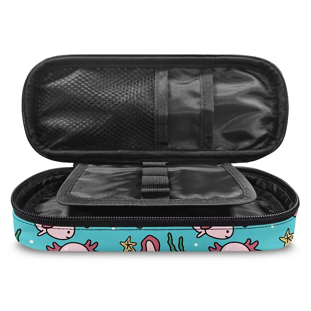 DISNIMO Axolotl Large Pencil Case for Boys Girls Cute Canvas Kids Pencil Pouch with Zipper Big Capacity Pencil Bag Organizer Box for School Home Office Travel