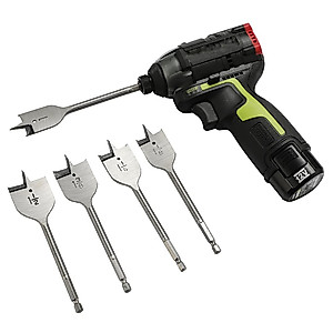 BlueNatHxRPR 5 PCS 1" to 1-1/2" Wood Spade Drill Bit Set Wood Paddle Flat Bits