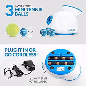 iFetch Interactive Ball Launcher for Dogs – Launches Mini Tennis Balls, Small,Multicolored