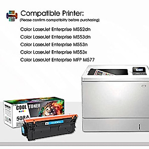 Cool Toner Compatible Toner Cartridge Replacement for HP 508A 508X CF360X CF360A Work with Color Enterprise M553dn M577 M553 CF361A CF362A CF363A Printer Ink (Black Cyan Yellow Magenta 4Pack)