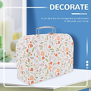 EXCEART Box Storage Suitcase Paperboard Containers Rustic Holder Suitcase Storage Bags Storage Bins with Lids Storage Tote Bag Tote Storage Shelves Makeup Flowers Carton Cardboard Child