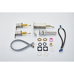 LOOPAN Bathroom Faucets for Sink 3 Hole, 8 Inch 2 Handles Widespread Bathroom Sink Faucet, Modern Bathroom Faucets with Pop-up Drain & cUPC Supply Lines