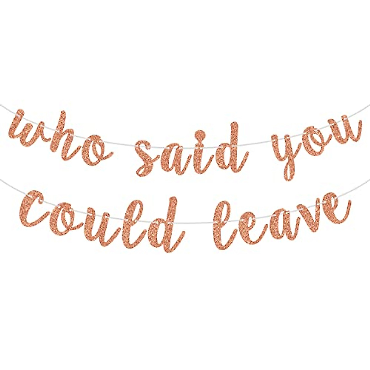 Rose Gold Glitter Who Said You Could Leave Banner, The Legend Has Retired/Good Luck We Will Miss You, Retirement Party Decorations Supplies