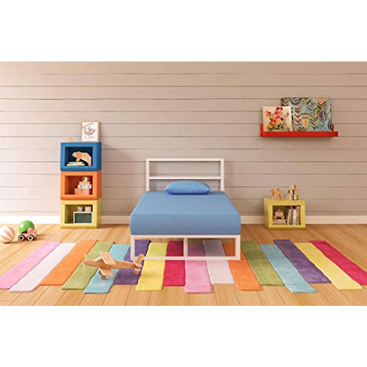 Ashley Furniture Signature Design - iKidz Children's Mattress and Pillow Set - Kids Bed in a Box - Twin - Blue