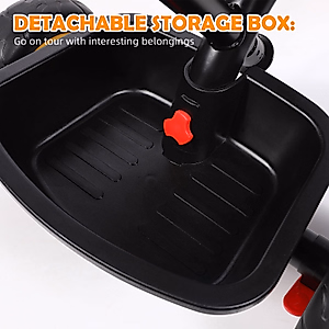 Lamgool Toddler Tricycles 4 in 1 Stroll Trike with Push Handle Removable Canopy Detachable Guardrail Retractable Foot Plate Safety Harness Storage Stroller Kids Tricycle for 12Months to 5 Years Yellow