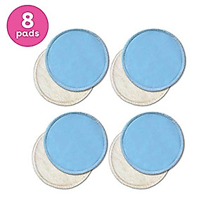Bamboobies Nursing Pads for Breastfeeding Reusable Washable Breast Pads Super Soft Rayon Made From Bamboo Milk Proof Liner Perfect Baby Shower Gifts, Blue