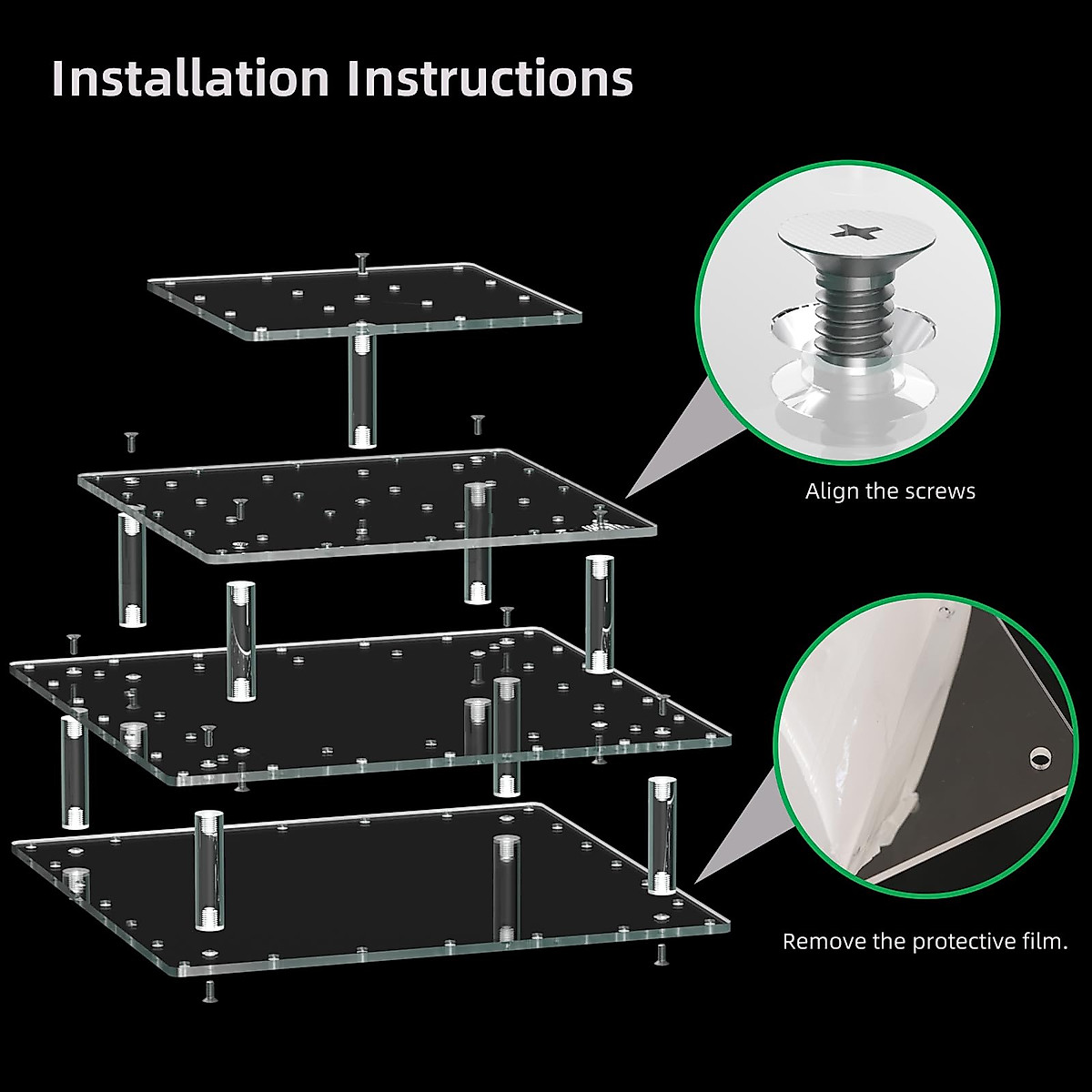 LUOBAO Acrylic Cake Pop Display Stand,Acrylic Lollipop Holder,3 Tier,for Displaying Sweets, Cake Pops, and Lollipops at Parties and Events