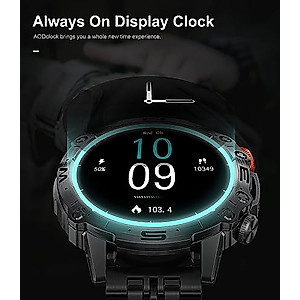 LIGE Smart Watch for Men Heavy Duty Make Call IP68 Waterproof with 1.43in AMOLED Touchscreen Always on Display Long-Lasting Battery Fitness Tracker Android iOS Military Smart Watch for Men
