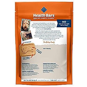 Blue Buffalo Health Bars Natural Crunchy Dog Treats Biscuits, Pumpkin & Cinnamon 16-oz Bag